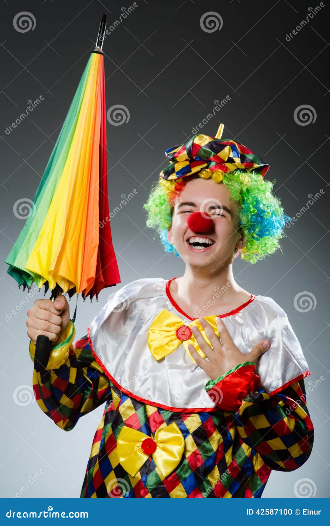 Pagliaccio Divertente Con Colourful Fotografia Stock - Immagine di ...