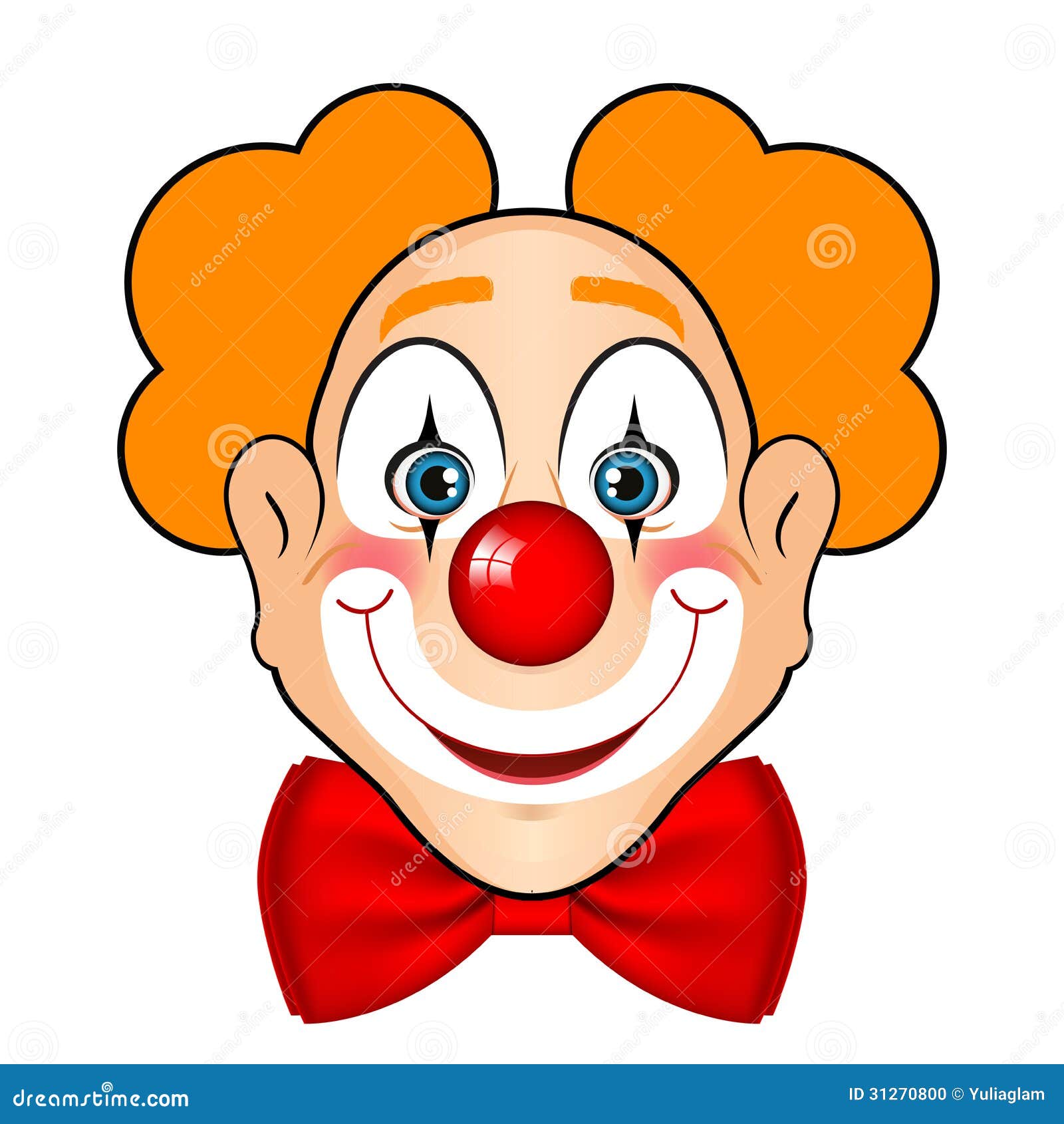 Pagliaccio Sorridente Con L'arco Rosso Illustrazione Vettoriale ...