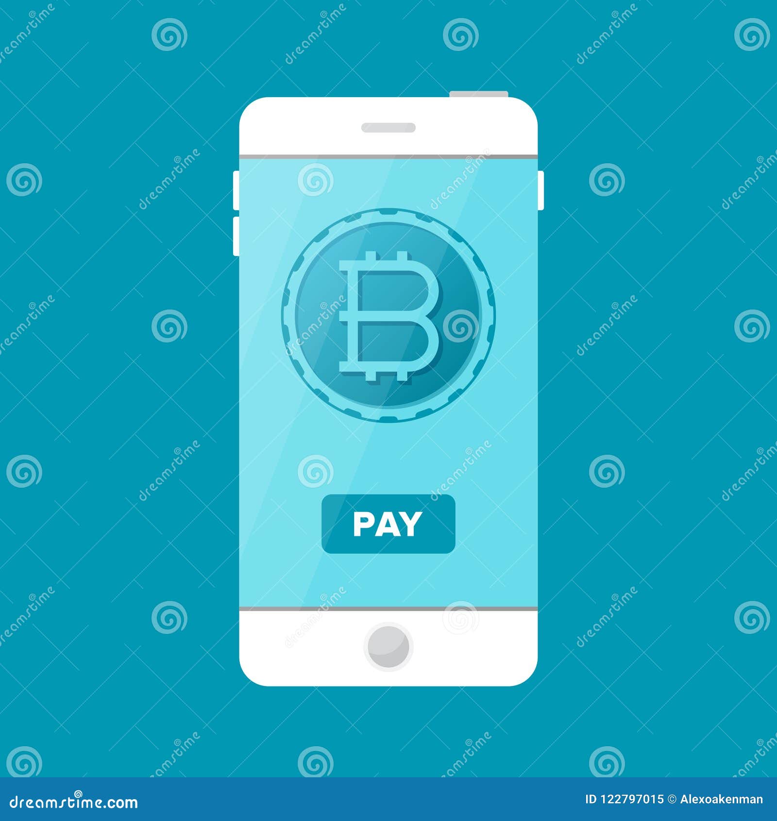 Pago De Bitcoin Que Acepta Concepto Del Vector Del Servicio En Estilo ...