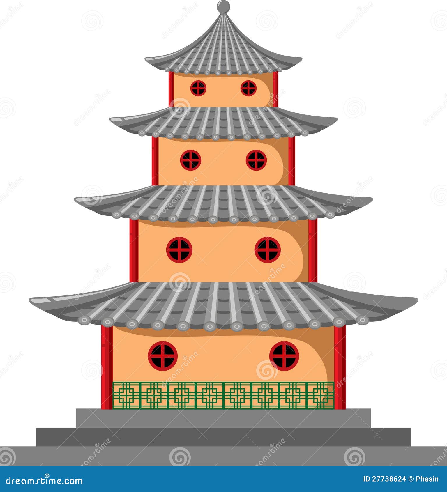 Pagoda stock photo. Image of historic, four, ornate, exterior - 27738624