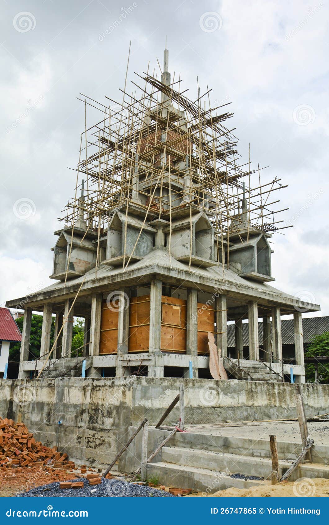 Pagoda is Building in the Temple Stock Image - Image of buddhist, holy ...