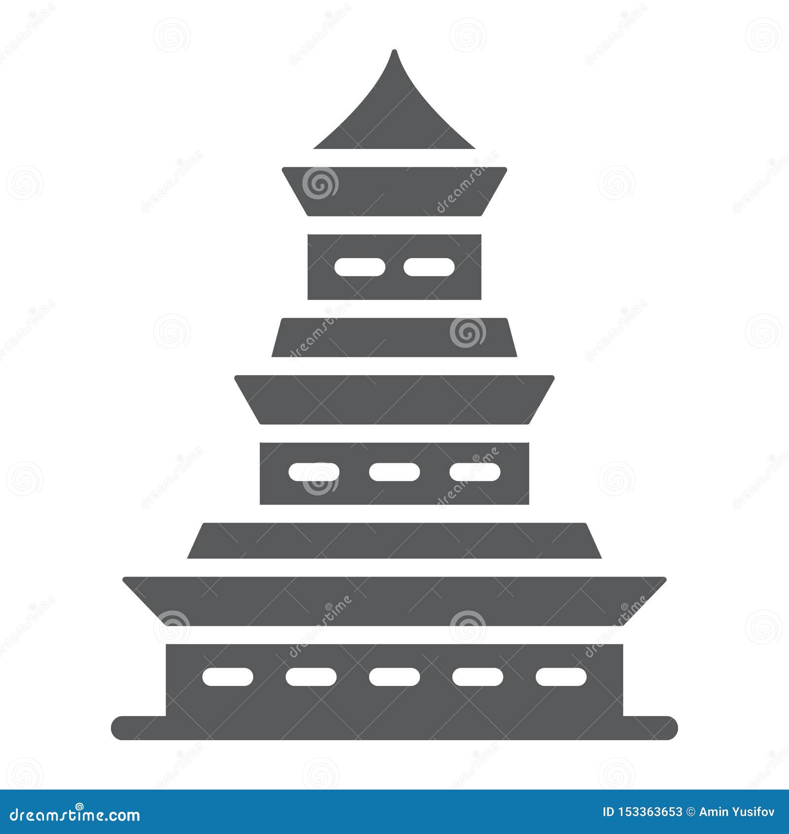 Pagoda Glyph Icon, Japan and Architecture, Japanese Building Sign ...