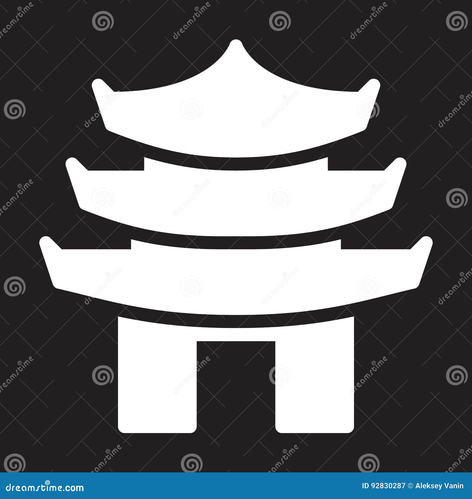 Pagoda Icon, Vector Illustration Isolated on Black . Stock Vector ...