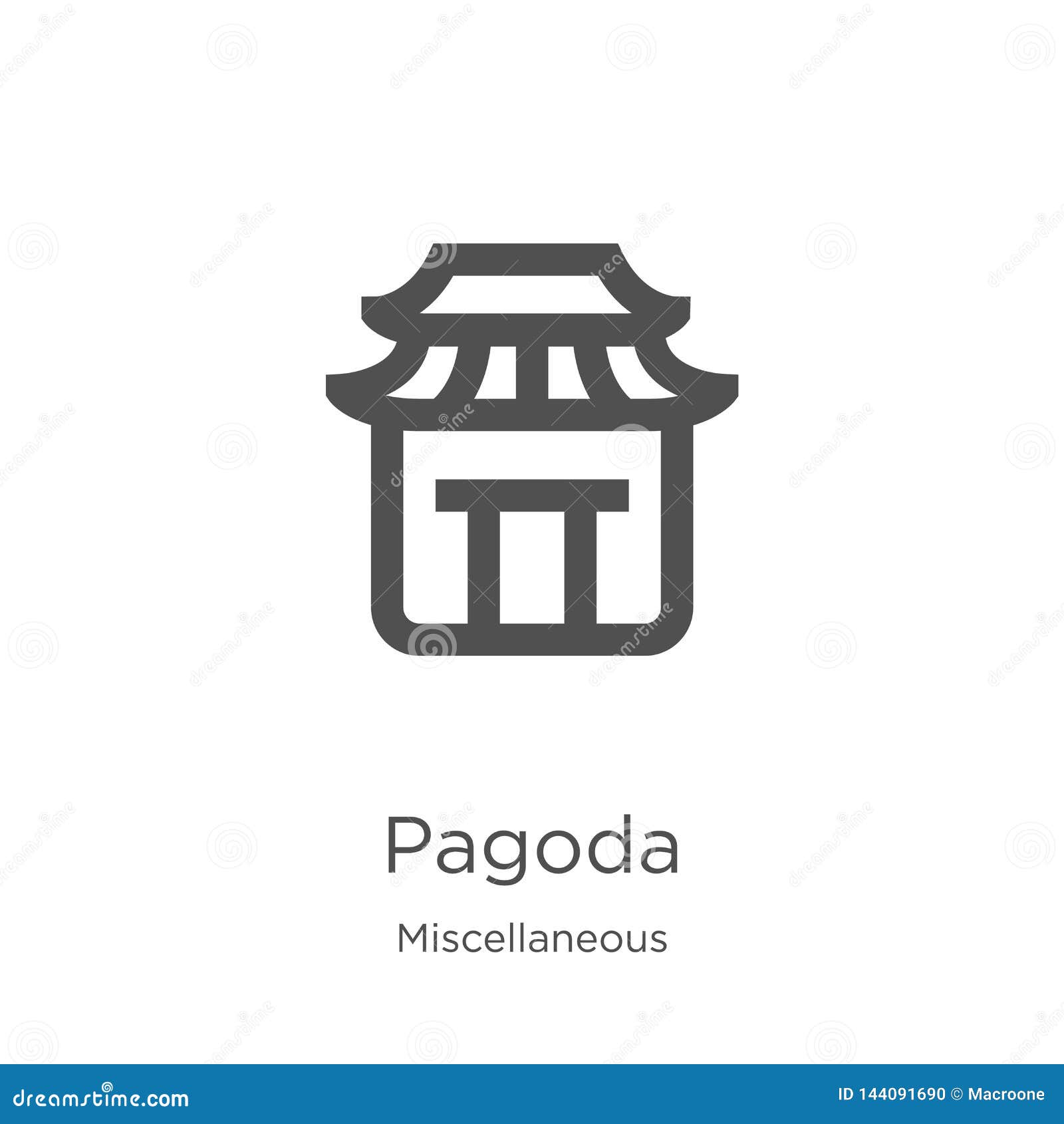 Pagoda Icon Vector from Miscellaneous Collection. Thin Line Pagoda ...