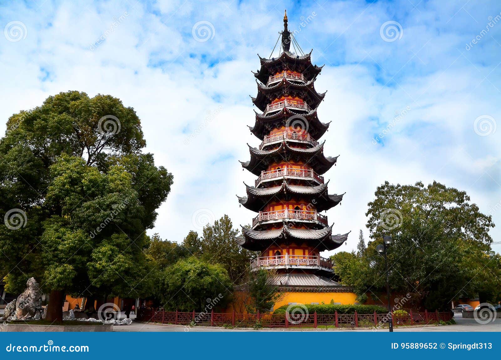 Pagoda stock photo. Image of pagoda, stone, light, garden - 95889652