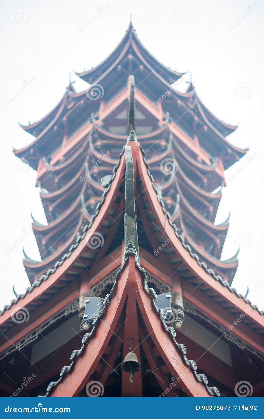 Pagoda Low Angle View in China Stock Image - Image of architecture ...