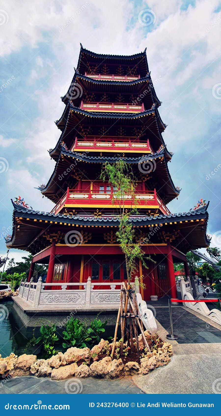 Pagoda in Pancoran PIK stock photo. Image of pancoran - 243276400