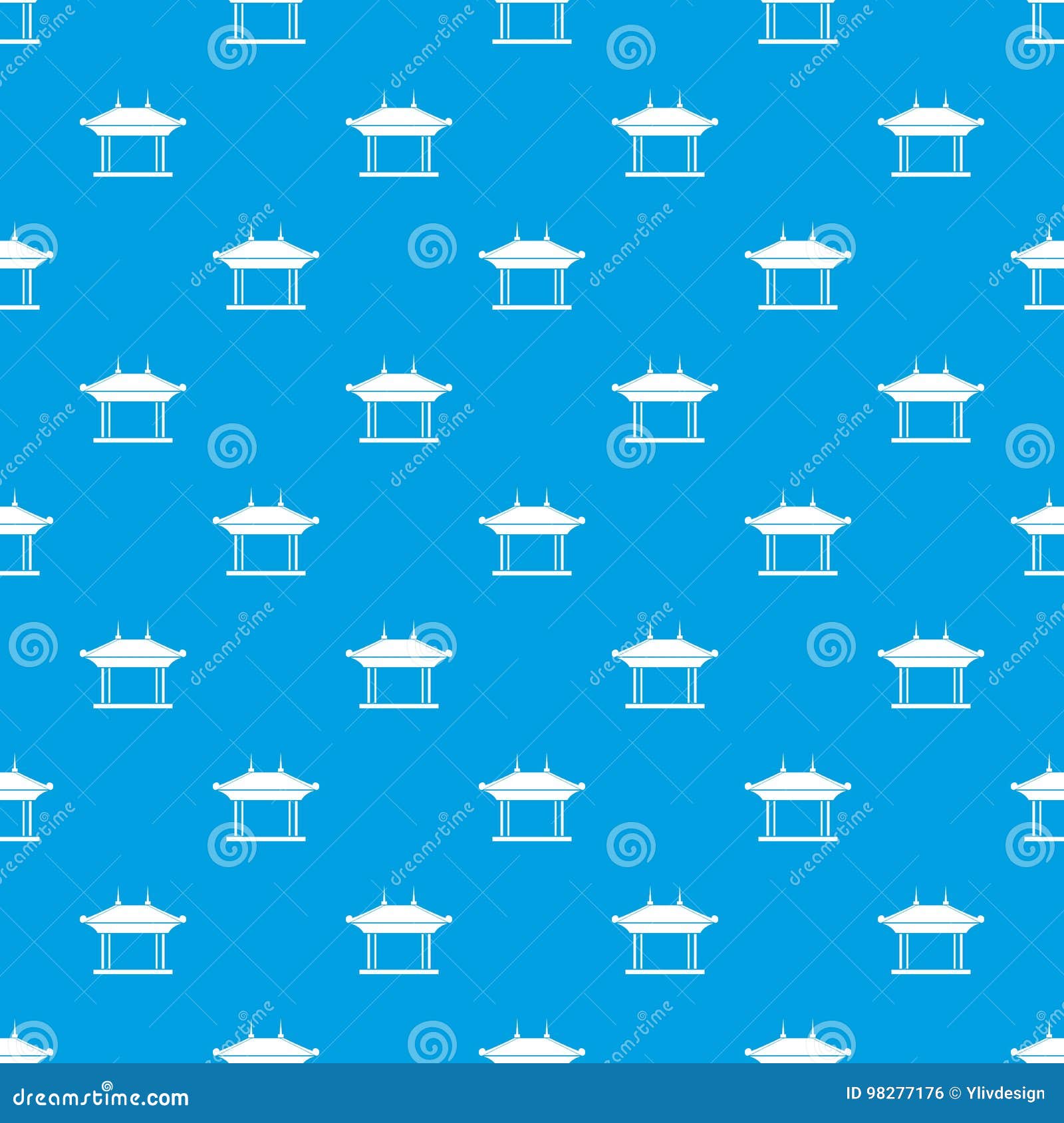 Pagoda Pattern Seamless Blue Stock Vector - Illustration of buddha, park: 98277176