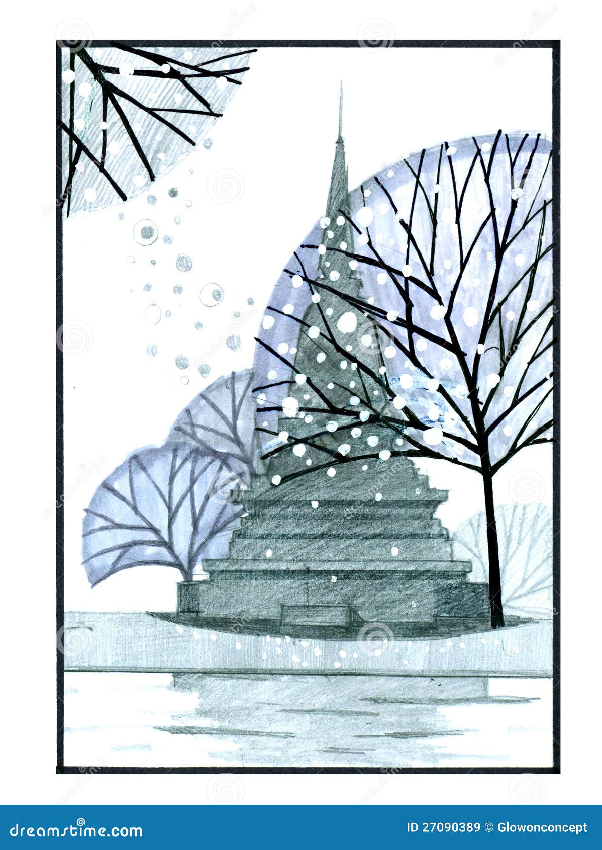 Pagoda Thailand Temple Pencil Drawing Stock Illustration - Illustration ...