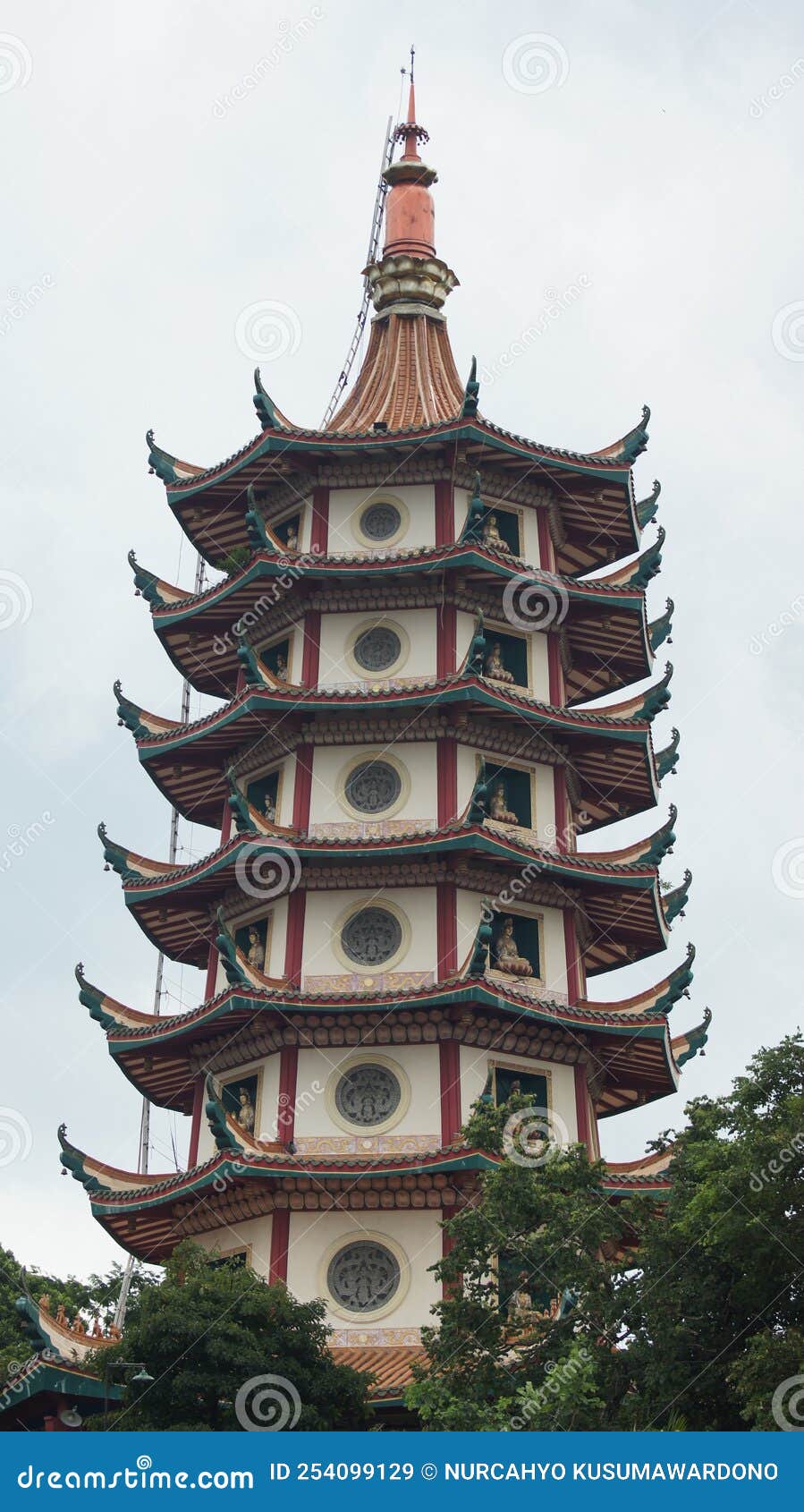 Pagoda tower at semarang stock image. Image of wood - 254099129