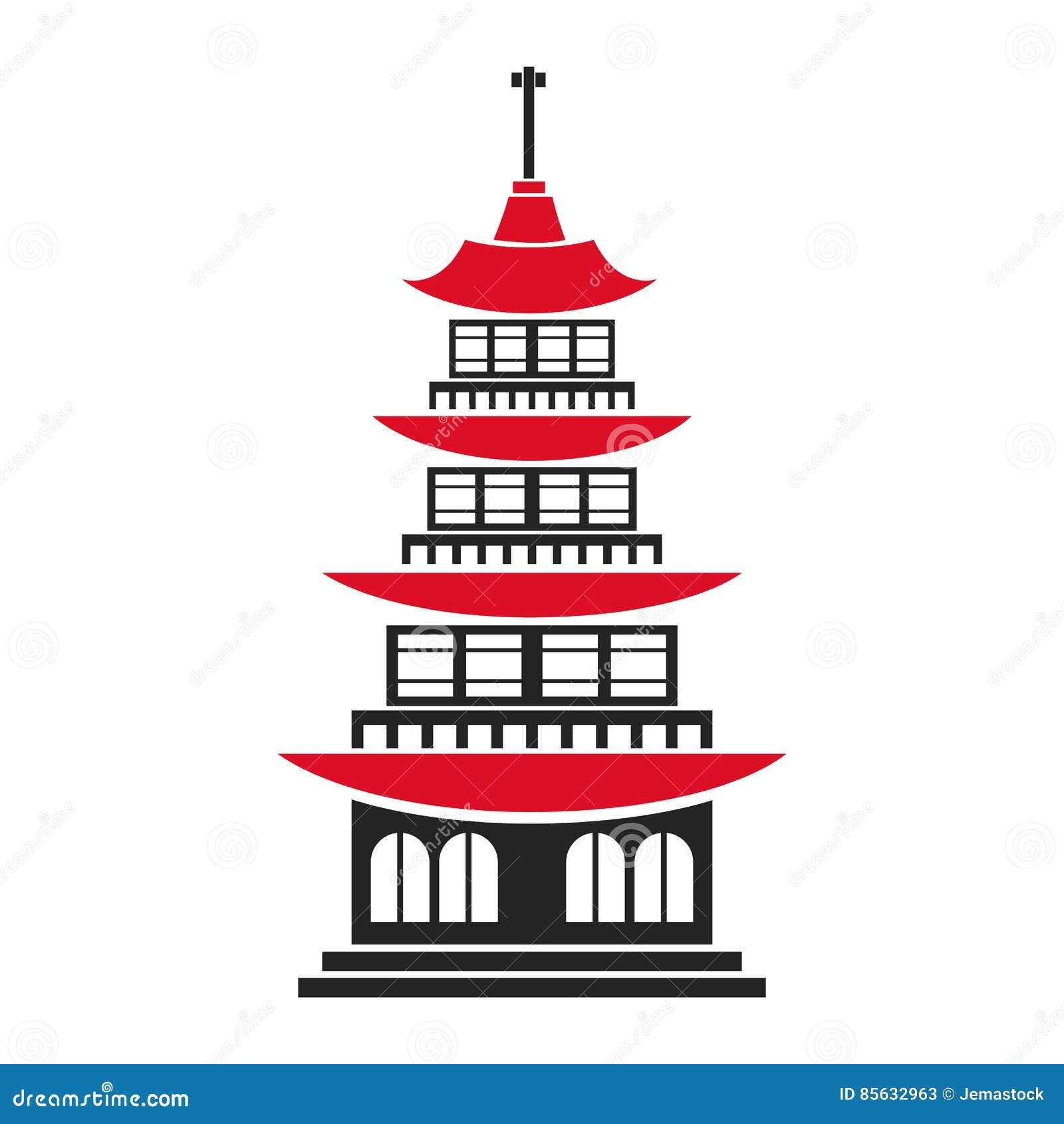 Building Of The Japanese Architecture Cartoon Vector | CartoonDealer ...