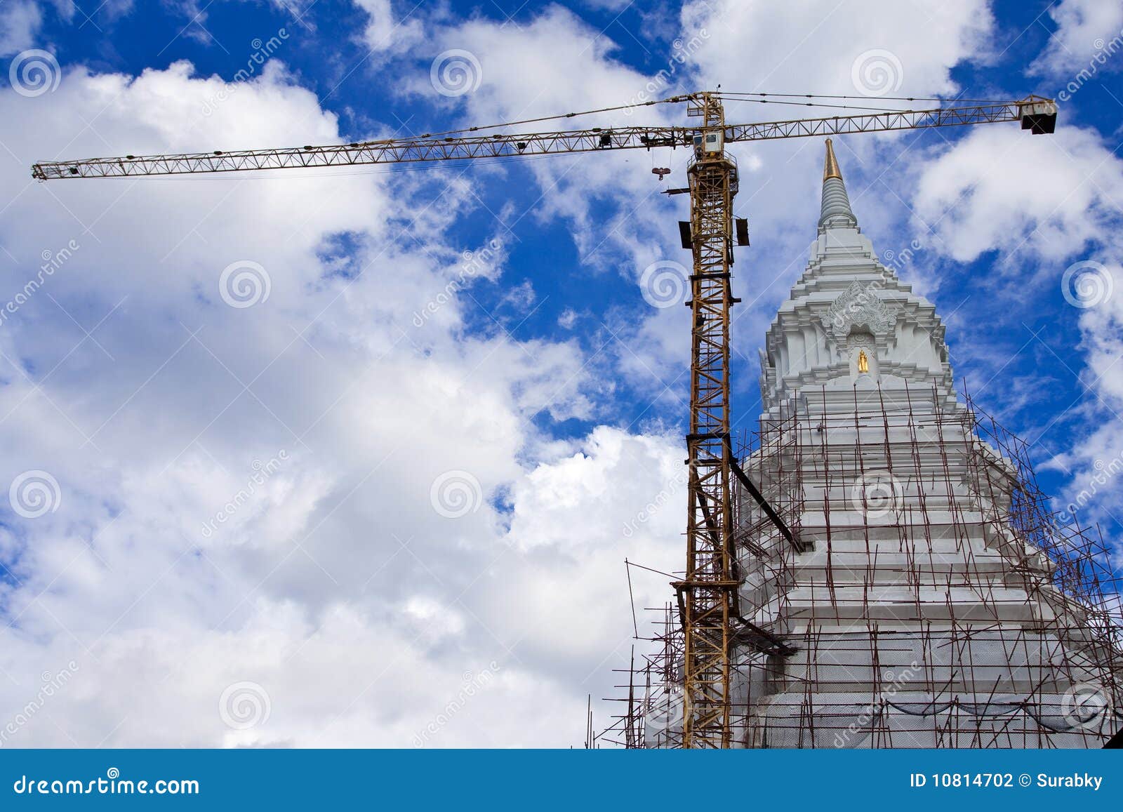 Pagoda under construction stock photo. Image of metal - 10814702