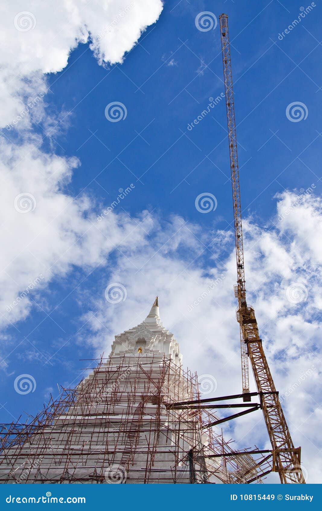 Pagoda under construction stock image. Image of blue - 10815449