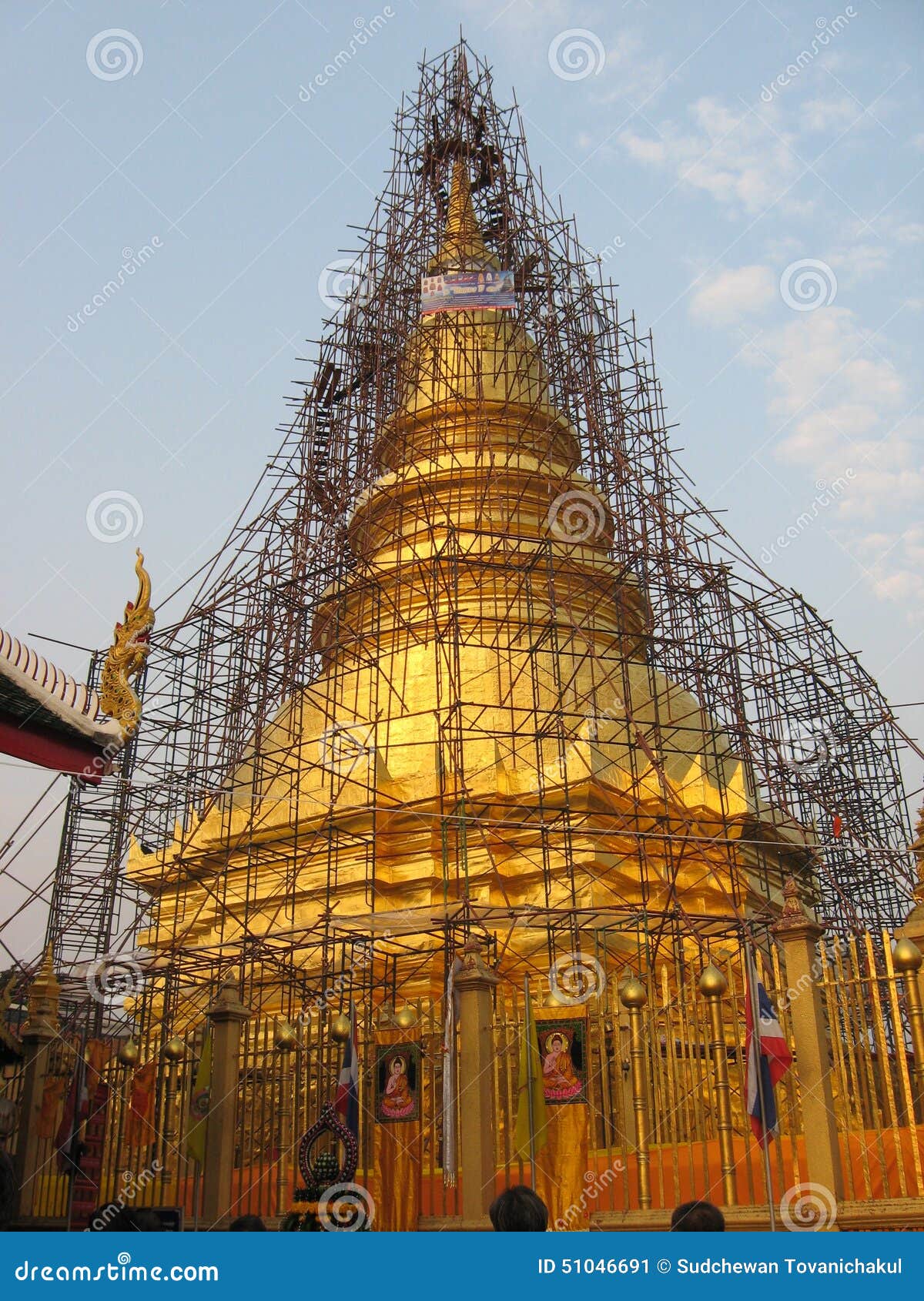 Pagoda under construction stock image. Image of pagoda - 51046691