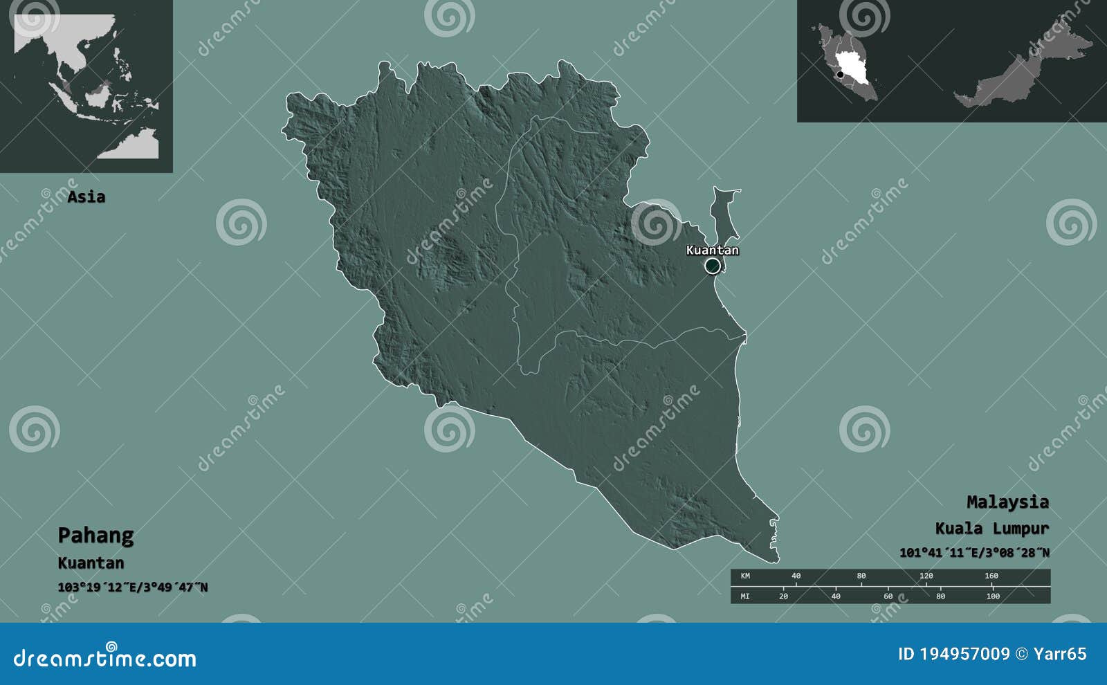 Pahang, State of Malaysia,. Previews. Administrative Stock Illustration ...