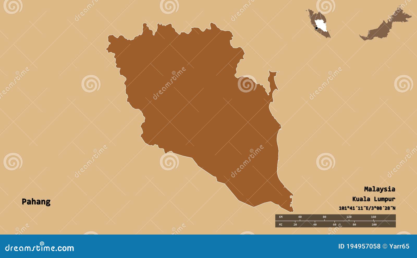 Pahang, State of Malaysia, Zoomed. Pattern Stock Illustration ...