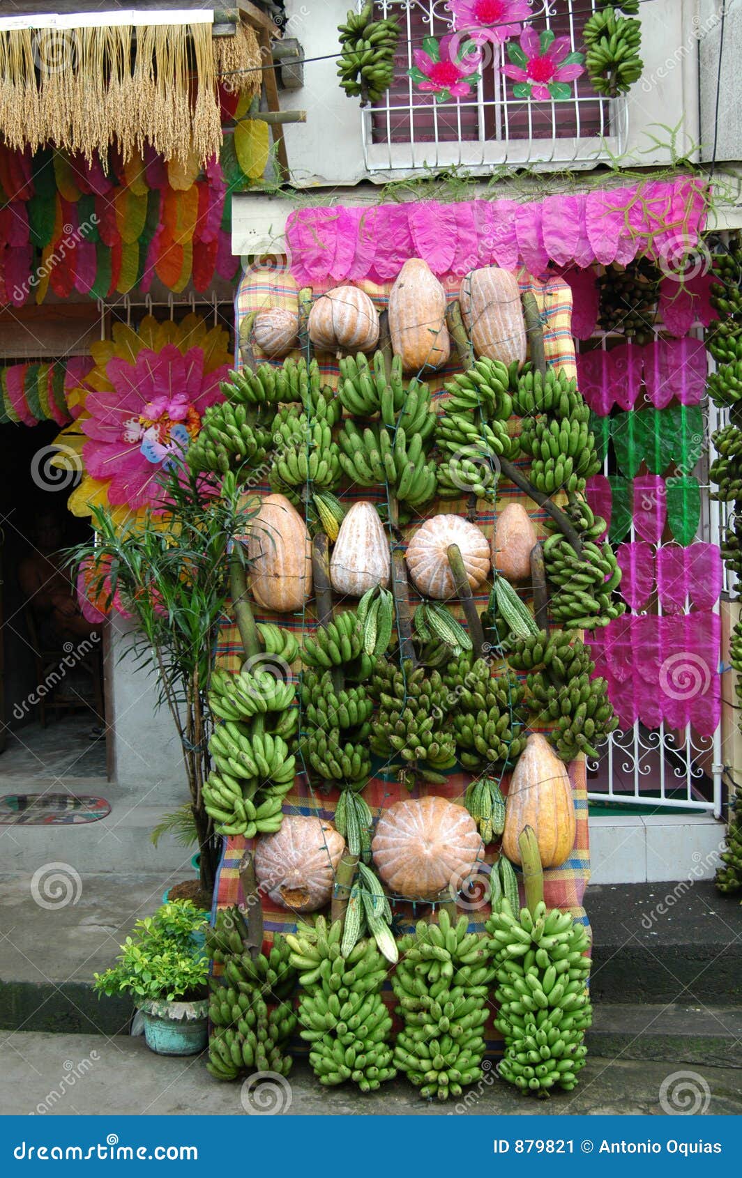 Pahiyas stock image. Image of kiping, door, rice, decorative - 879821