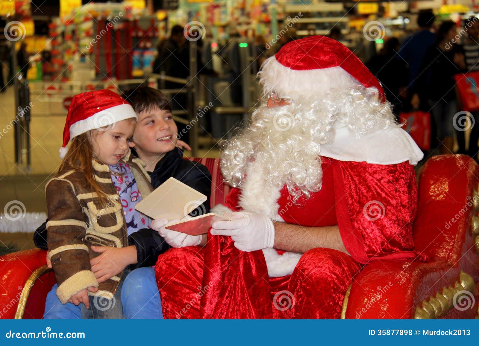 Pai Christmas foto de stock editorial. Imagem de menina - 35877898
