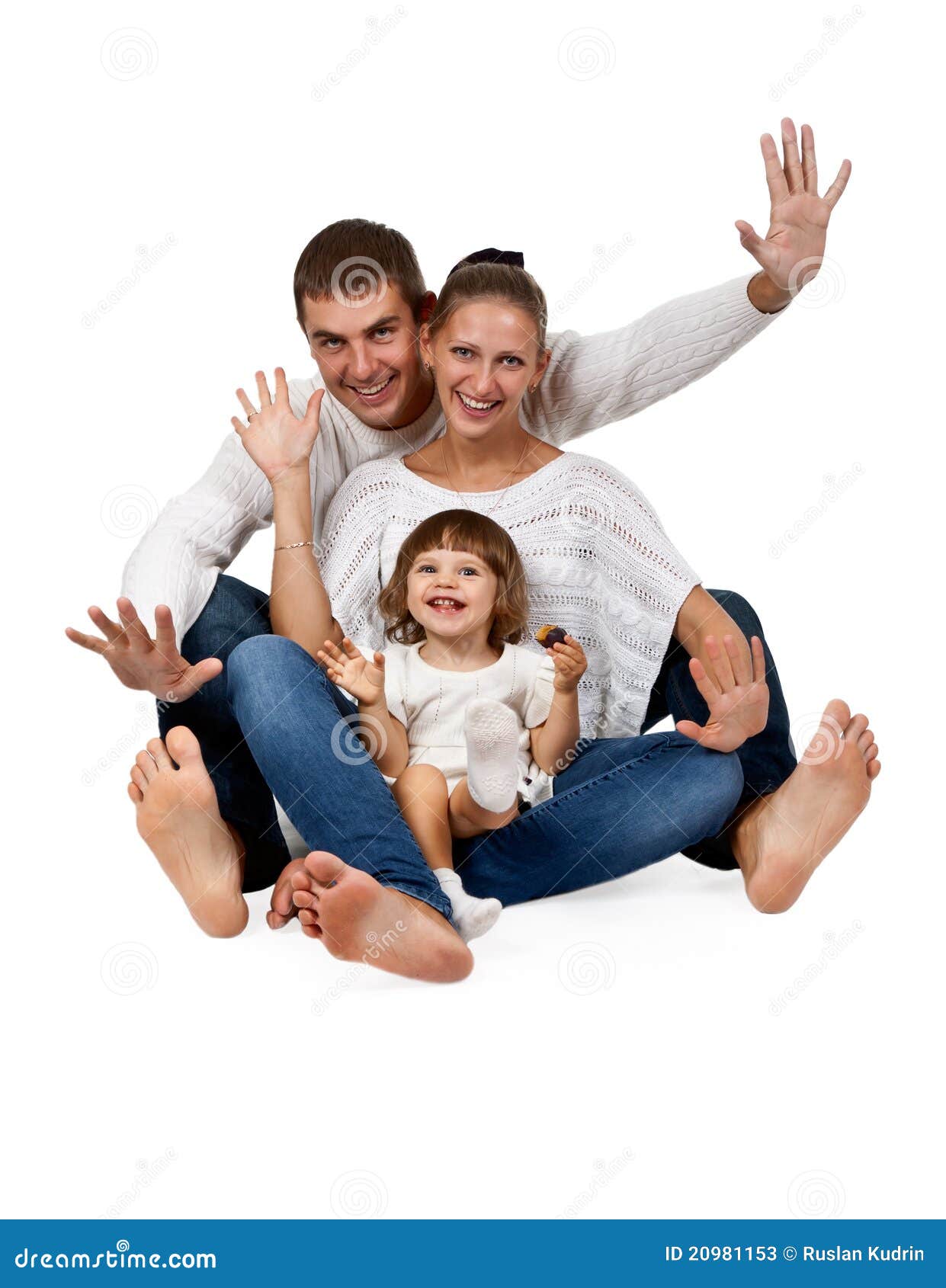 Pai Matriz Filha Sentando Se No Estúdio Fotos De Stock Imagem