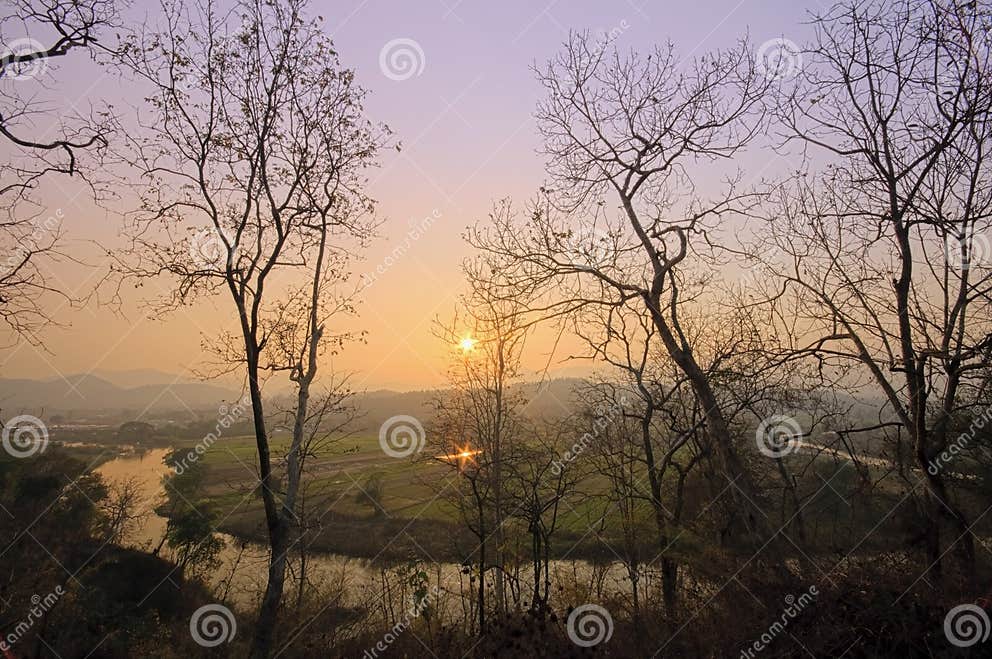 Pai river view Thailand stock photo. Image of silhouette - 10773062
