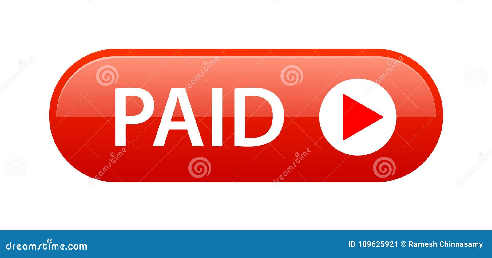 Paid button stock vector. Illustration of charges, company - 189625921