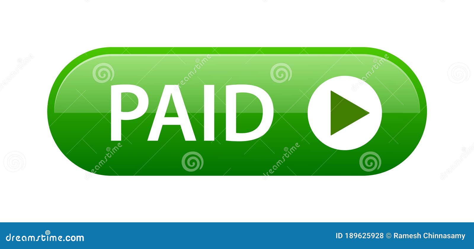 Paid button stock vector. Illustration of bill, cursor - 189625928