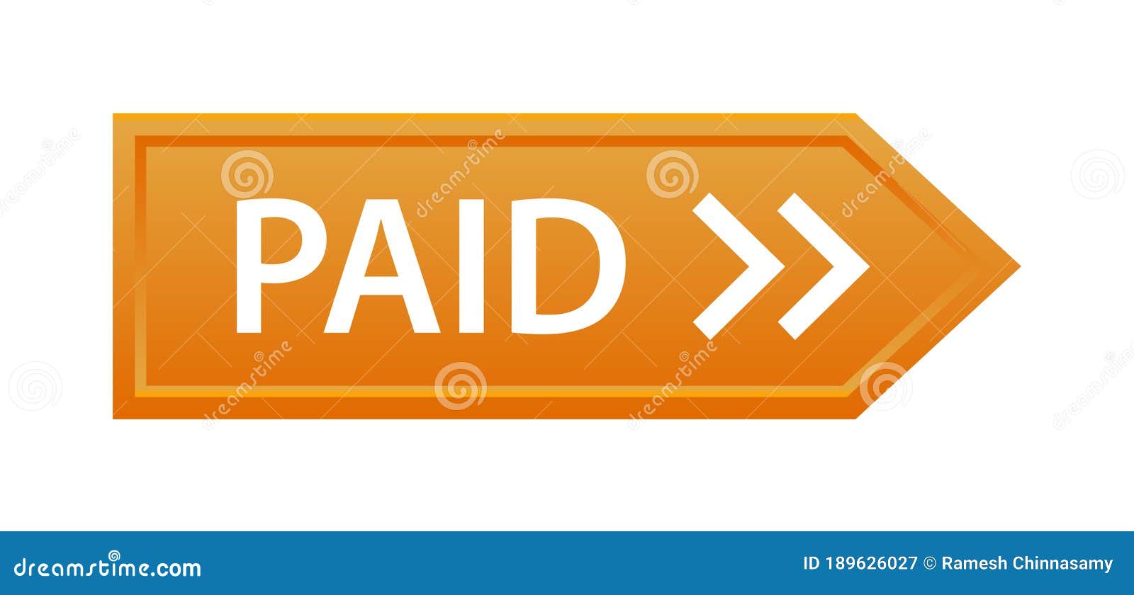 Paid button stock vector. Illustration of banner, click - 189626027