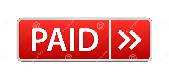 Paid button stock vector. Illustration of dollar, arrow - 189626093