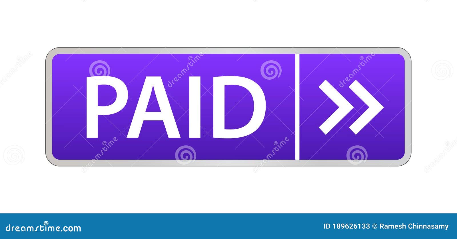 Paid button stock vector. Illustration of coupon, account - 189626133