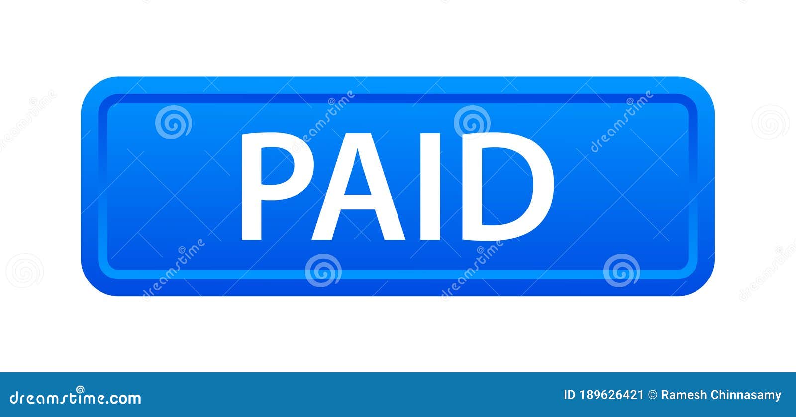 Paid button stock vector. Illustration of buyer, account - 189626421
