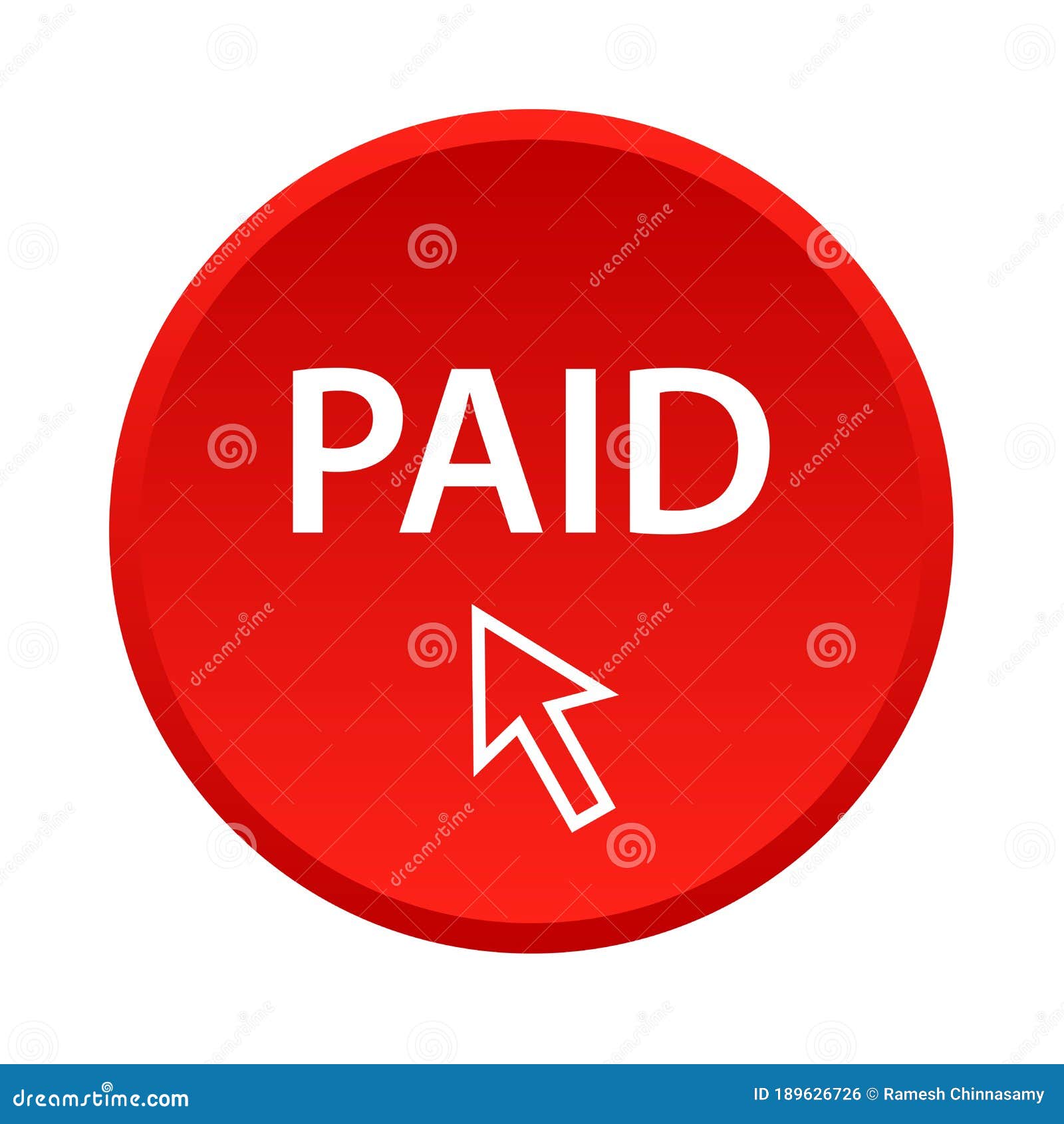 Paid button stock vector. Illustration of buyer, checkout - 189626726