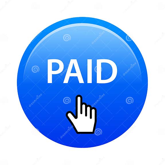Paid button stock vector. Illustration of charges, computer - 189626914