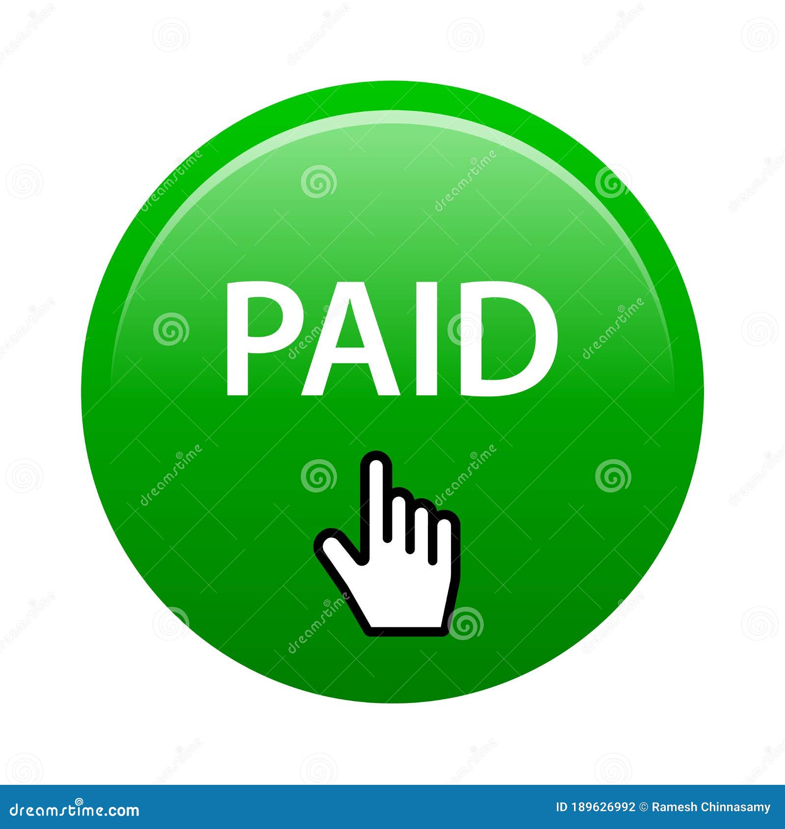 Paid button stock vector. Illustration of coupon, computer - 189626992