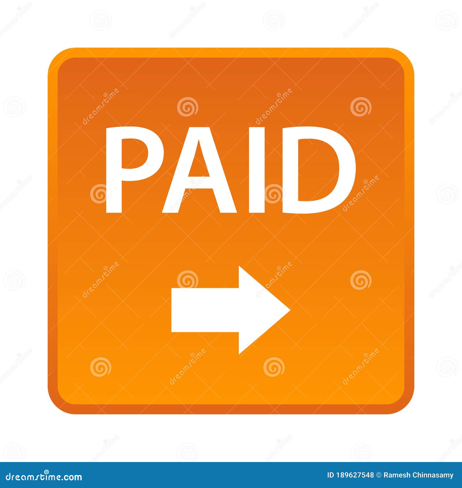 Paid button stock vector. Illustration of debt, advertising - 189627548