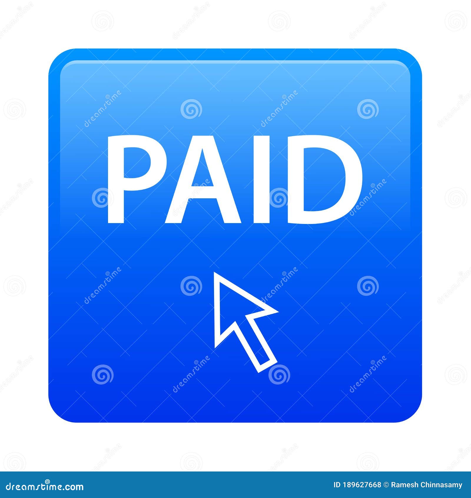 Paid button stock vector. Illustration of background - 189627668