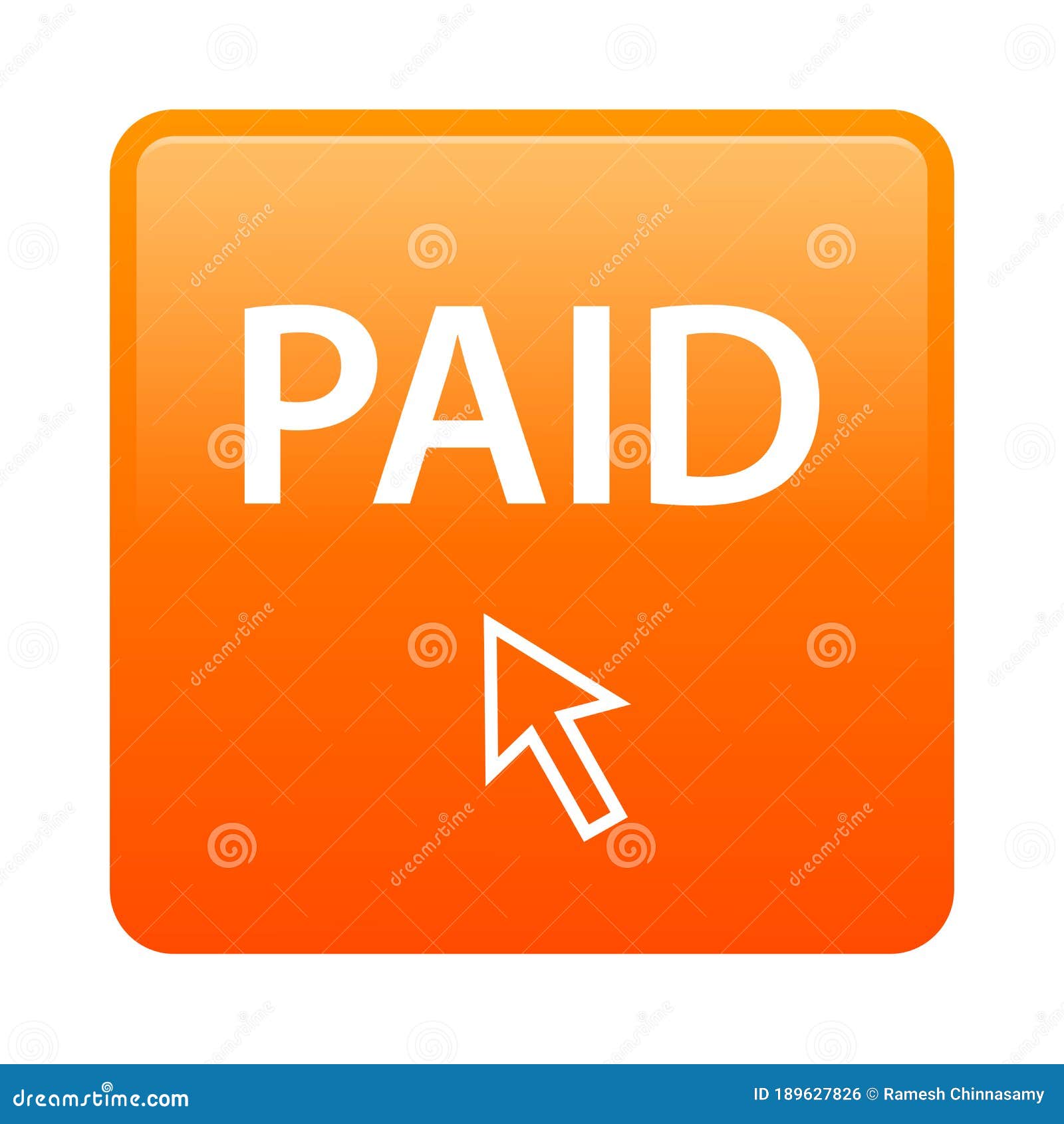 Paid button stock vector. Illustration of bill, buyer - 189627826