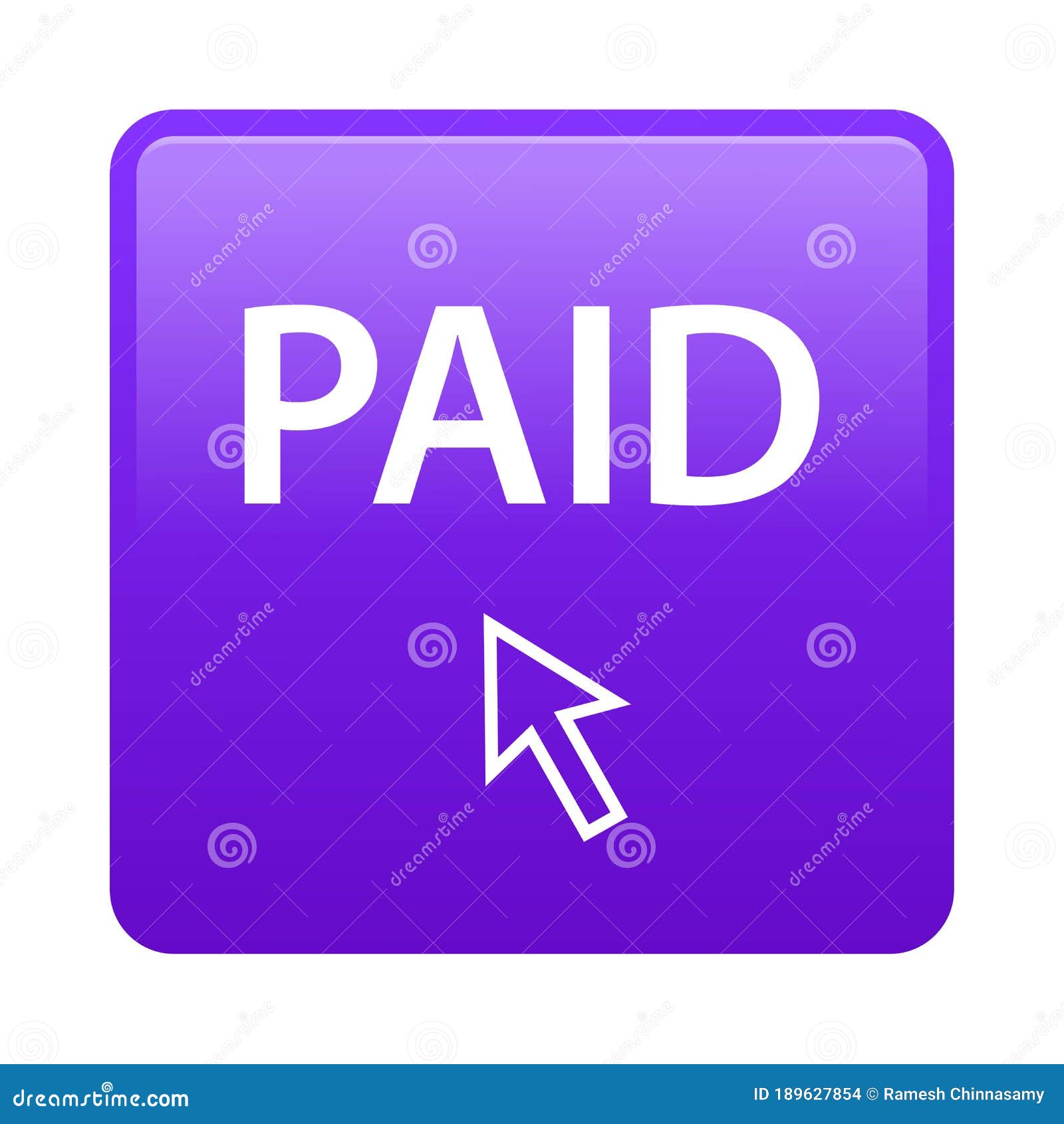 Paid button stock vector. Illustration of book, contact - 189627854
