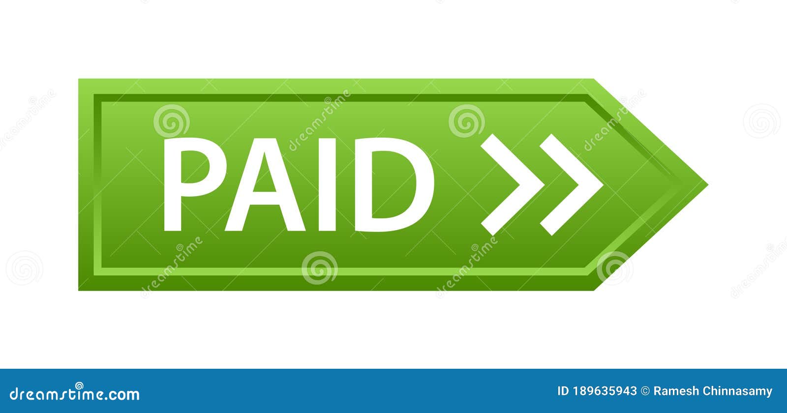 Paid button stock vector. Illustration of arrow, apply - 189635943