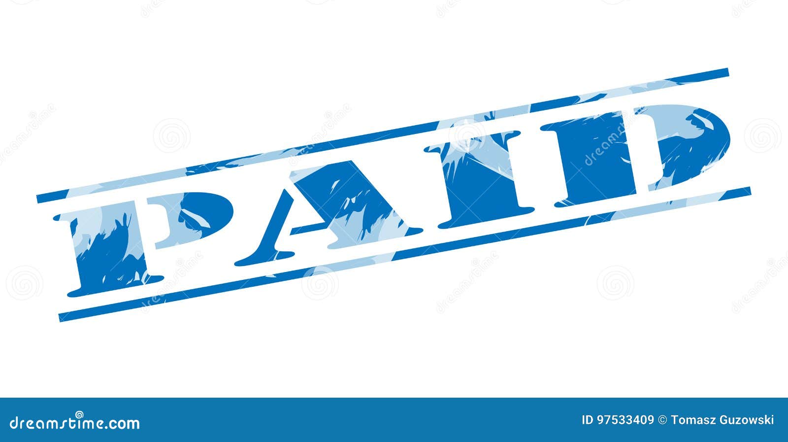 Paid blue stamp stock illustration. Illustration of blue - 97533409