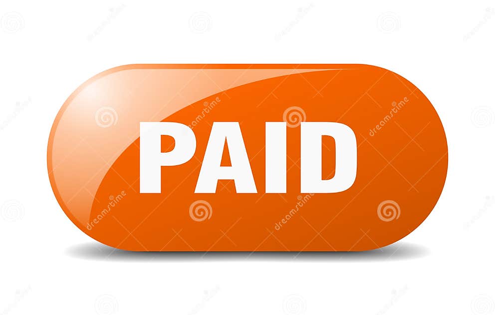 Paid Button. Paid Sign. Key. Push Button Stock Vector - Illustration of ...