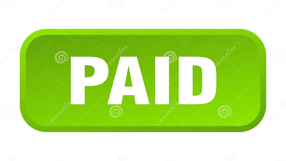 Paid Button. Paid Square 3d Push Button Stock Vector - Illustration of ...