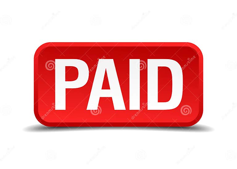 Paid button stock vector. Illustration of push, banner - 121048186