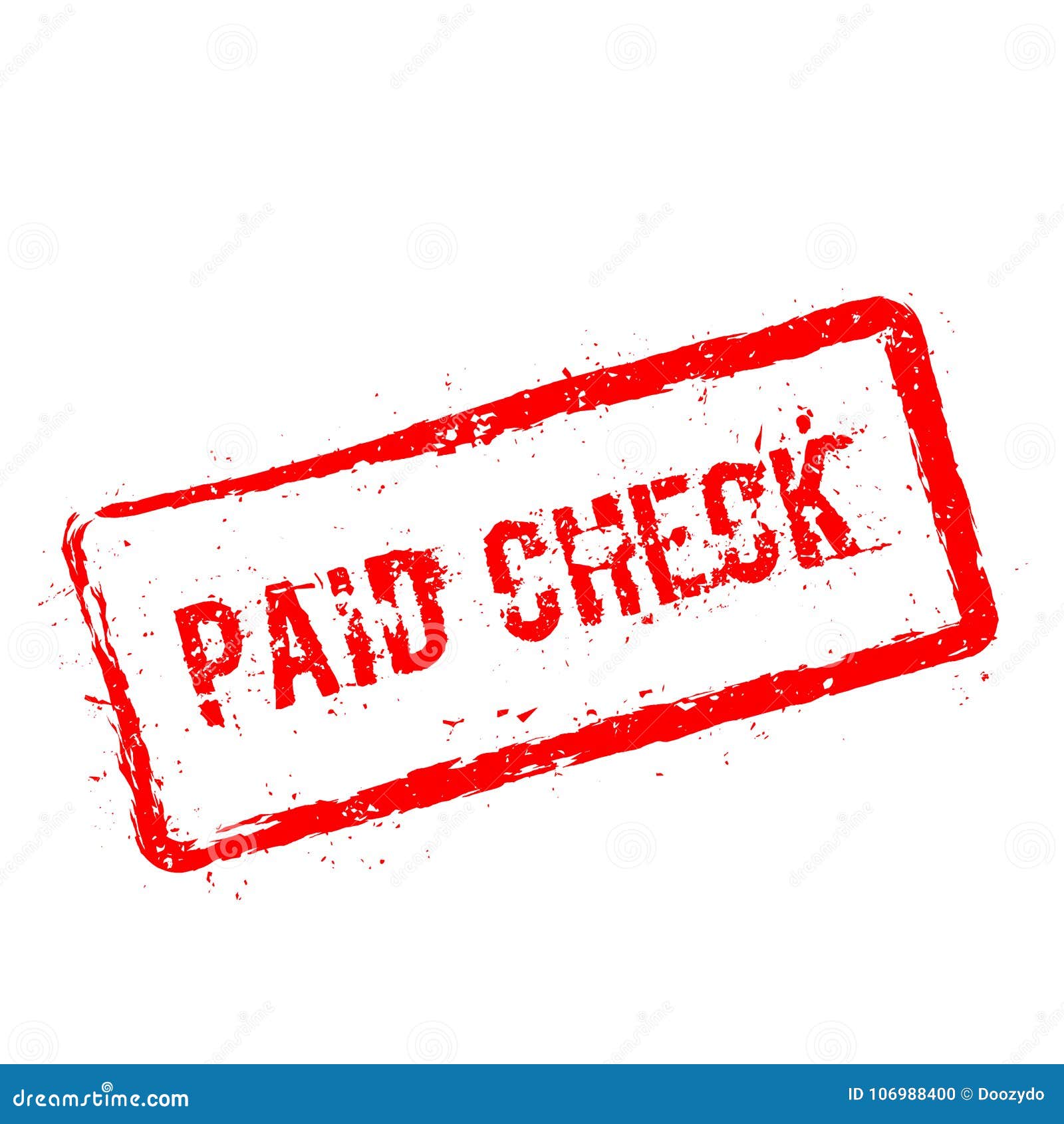 Paid Check Red Rubber Stamp Isolated on White. Stock Vector ...