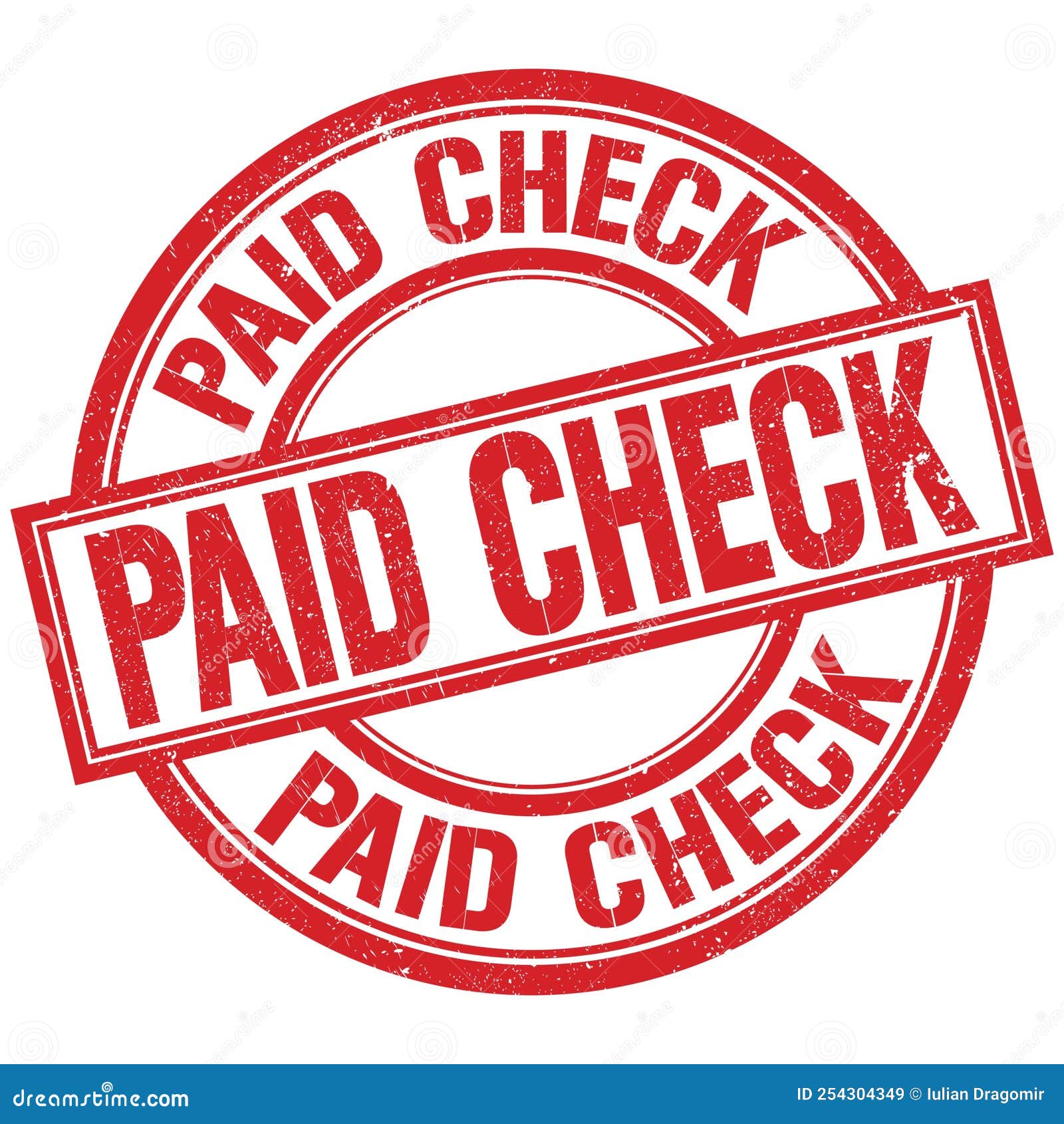 PAID CHECK Written Word on Red Stamp Sign Stock Illustration ...