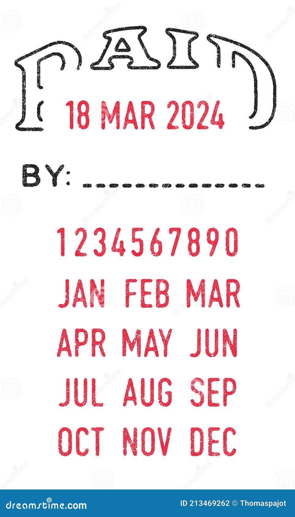 Paid and dates ink stamp stock vector. Illustration of changeable ...