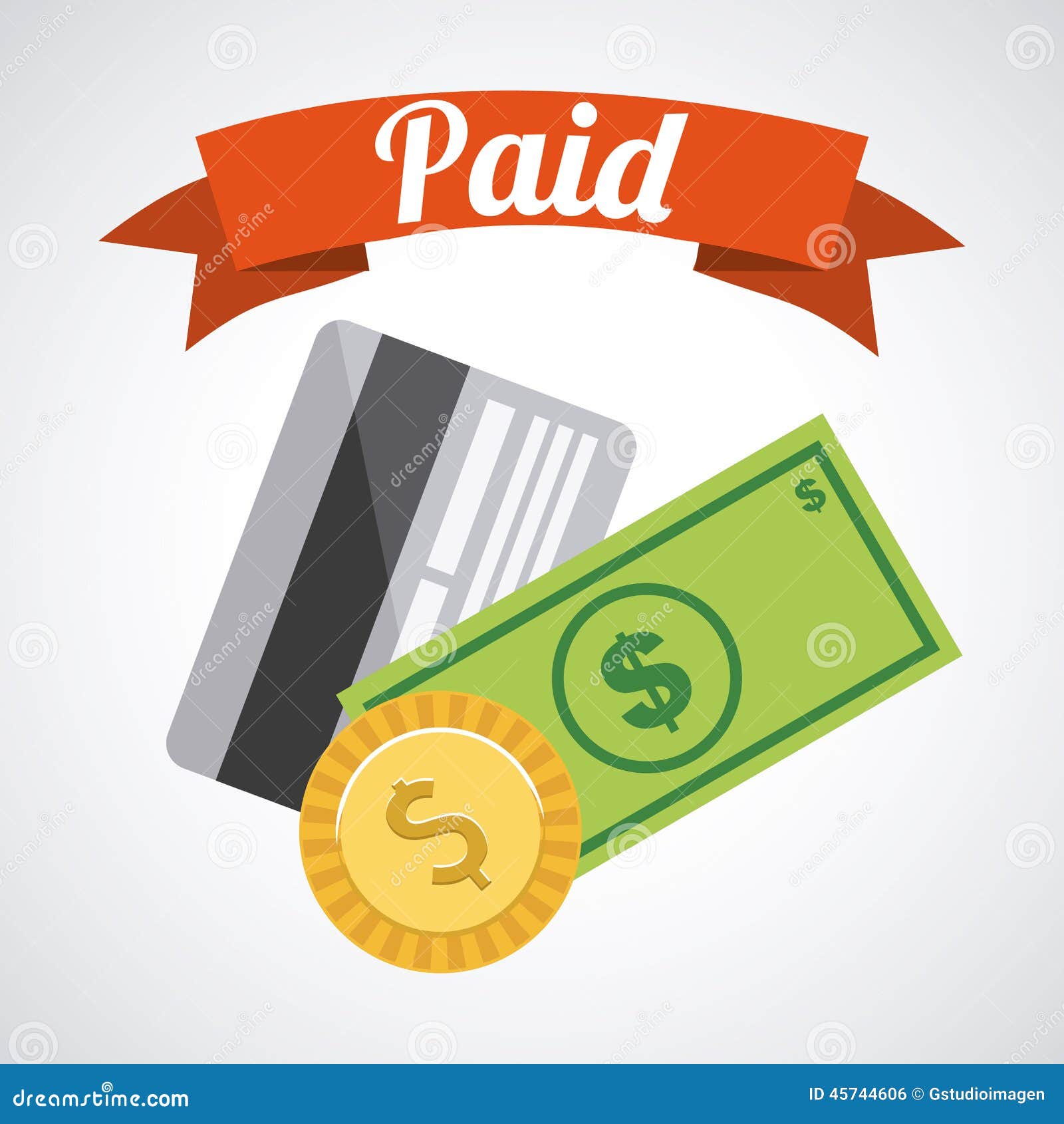 Paid design stock vector. Illustration of design, credit - 45744606