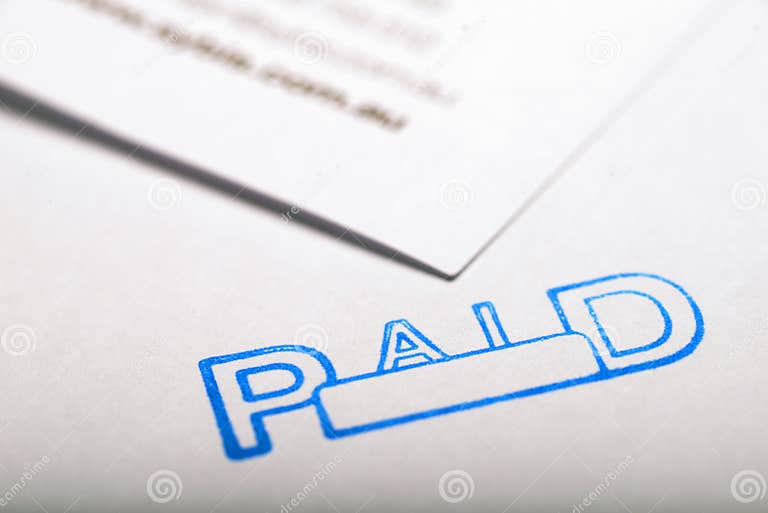 Paid 2 stock image. Image of stamper, control, document - 53299193