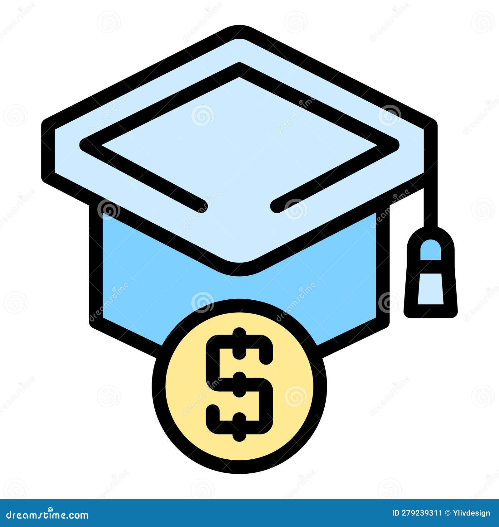Paid Education Icon Vector Flat Stock Vector - Illustration of contour ...