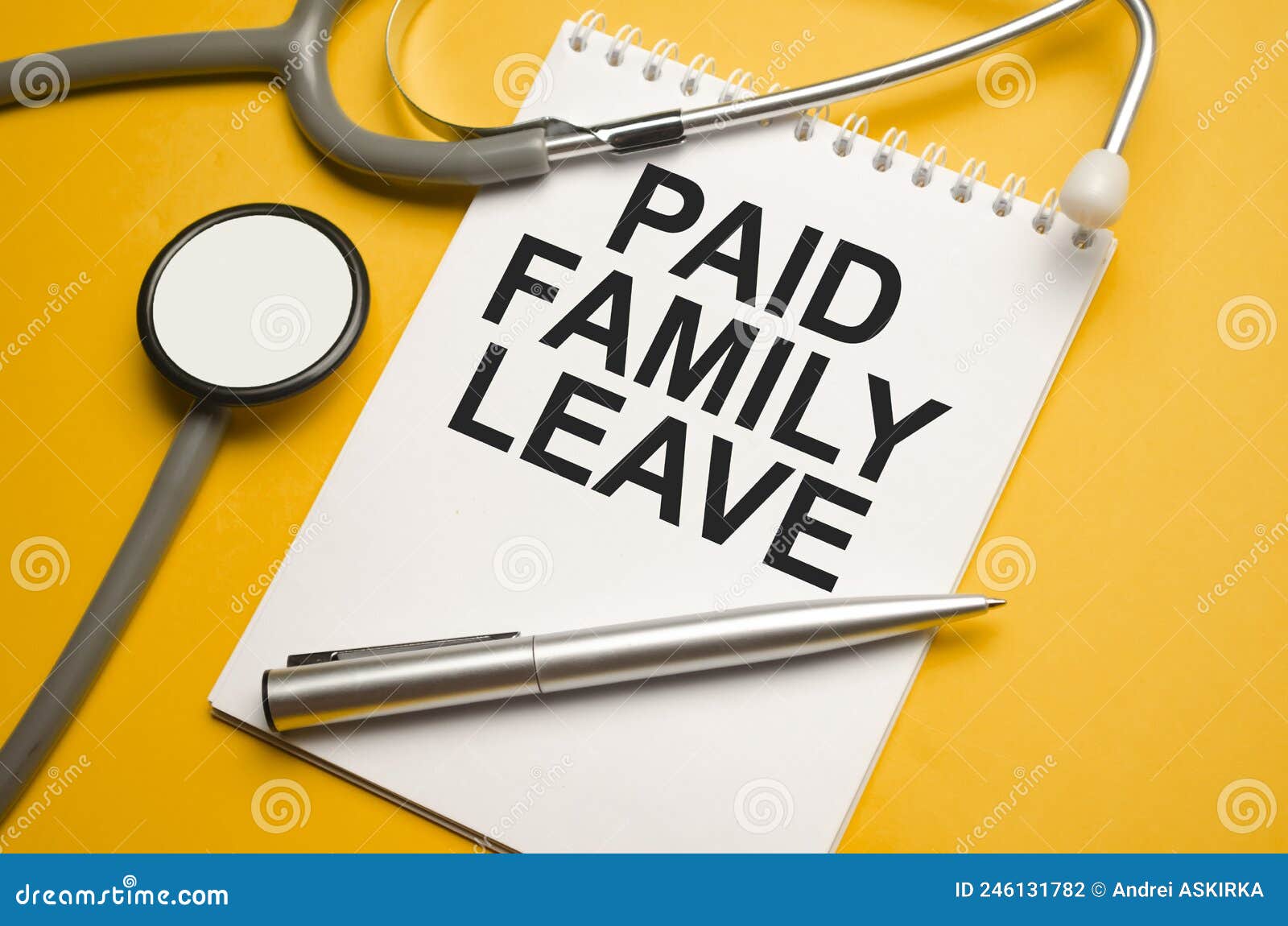 Paid Family Leave Form in Clipboard and Note Pad Stock Photo - Image of ...