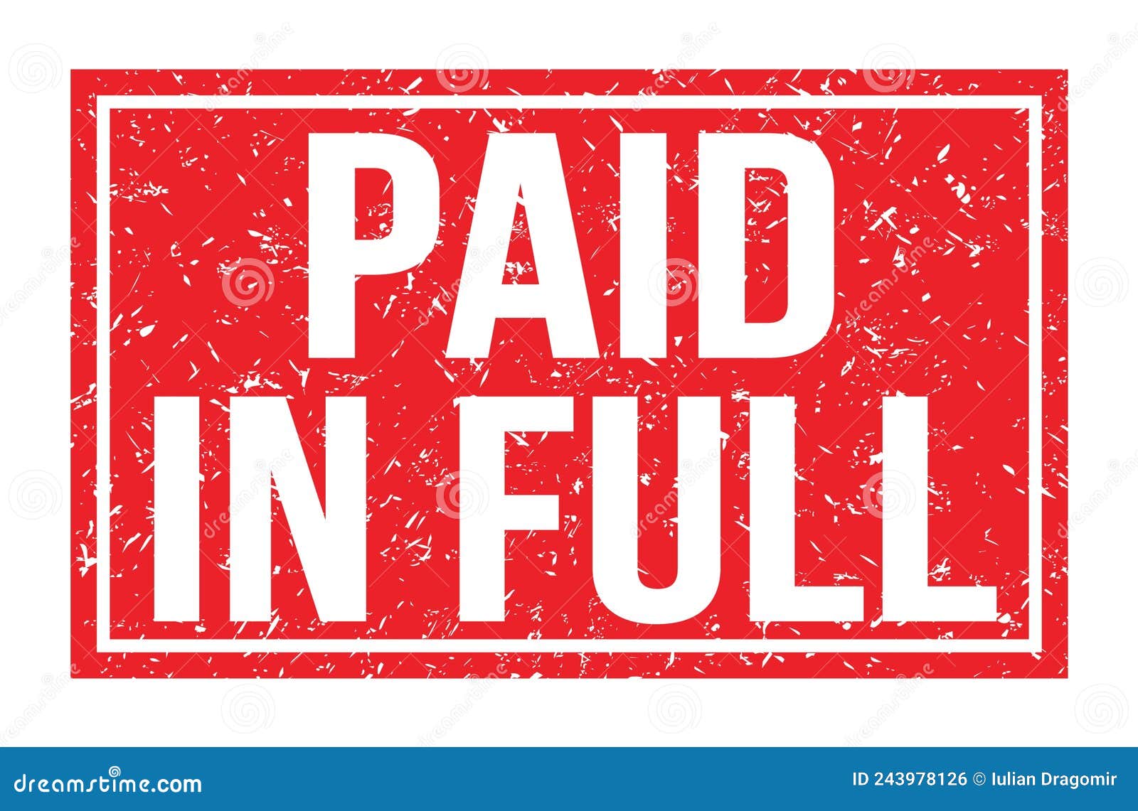 PAID in FULL, Words on Red Rectangle Stamp Sign Stock Illustration ...